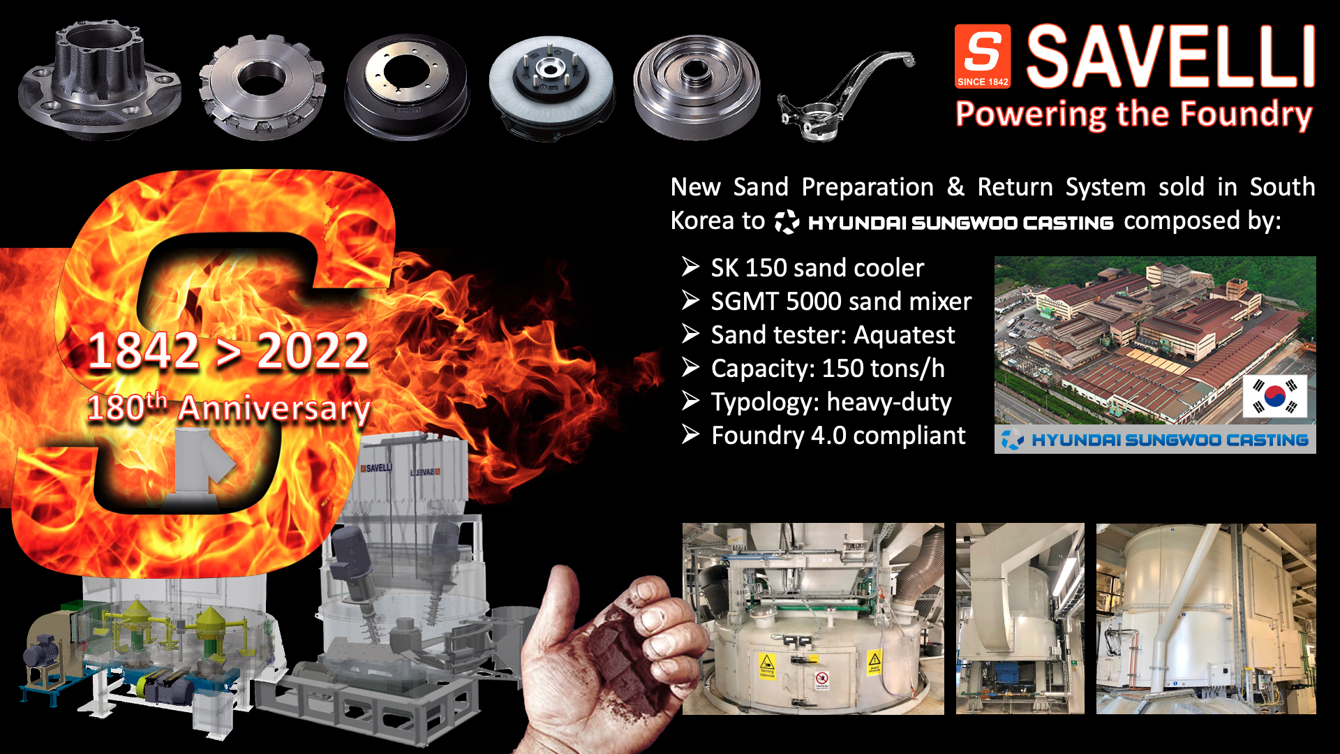 New 150 tons/hour sand system for Hyundai Sungwoo casting - Savelli Technologies