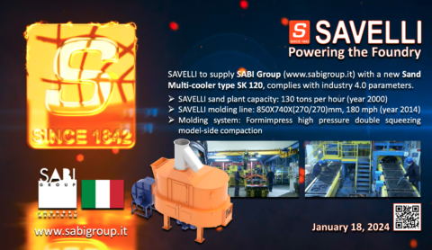 SAVELLI to supply a new sand multi-cooler type SK 120 to SABI Group, Italy - Savelli Technologies